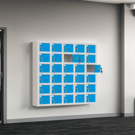 Find Akaze Secure Metal Lockers for Mobiles and Computers for Communities